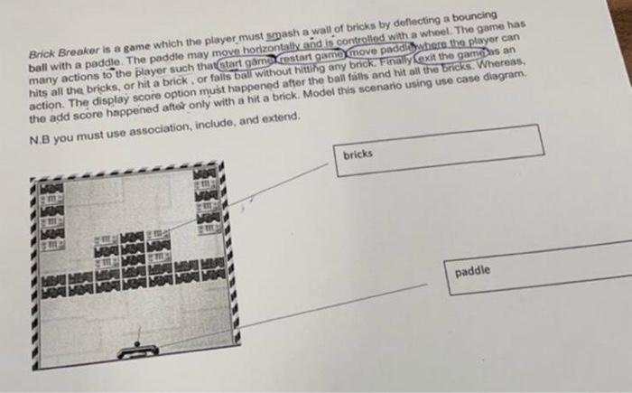 Solved Brick Breaker is a game which the player must smash a | Chegg.com