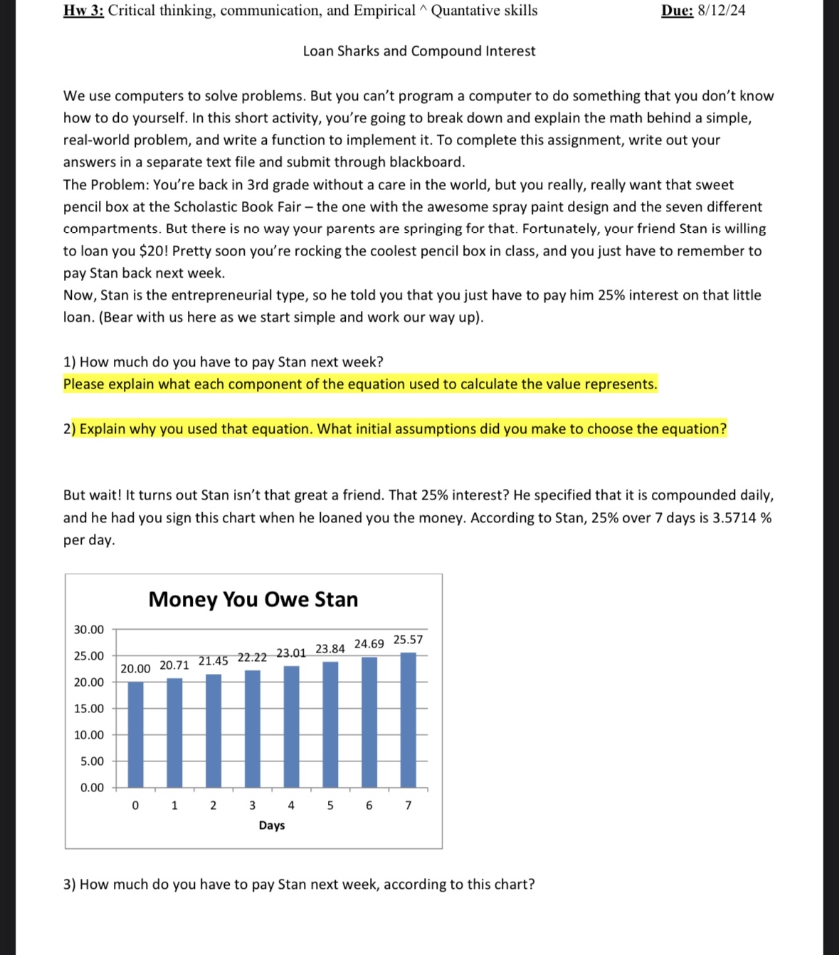 Solved Hw 3: Critical thinking, communication, and Empirical | Chegg.com
