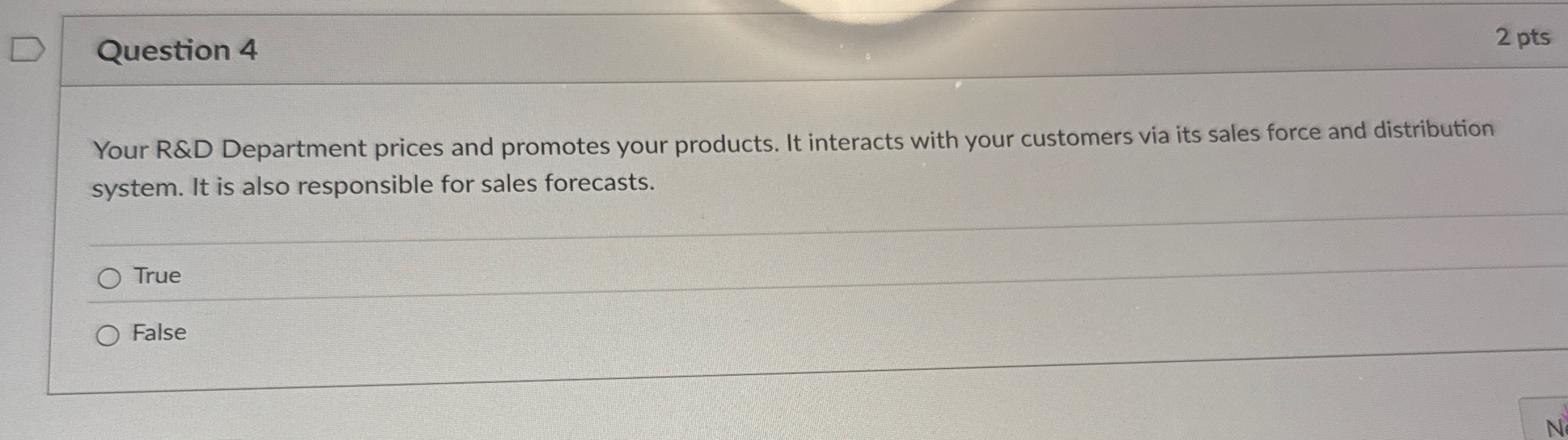 Solved Question 42 ptsYour R&D Department prices and | Chegg.com Solved Question 42 ptsYour R&D Department prices and | Chegg.com
