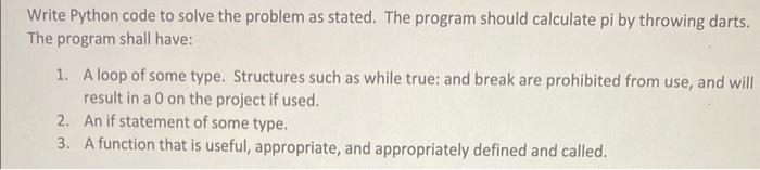 Solved We are going to calculate the value of pi by throwing | Chegg.com