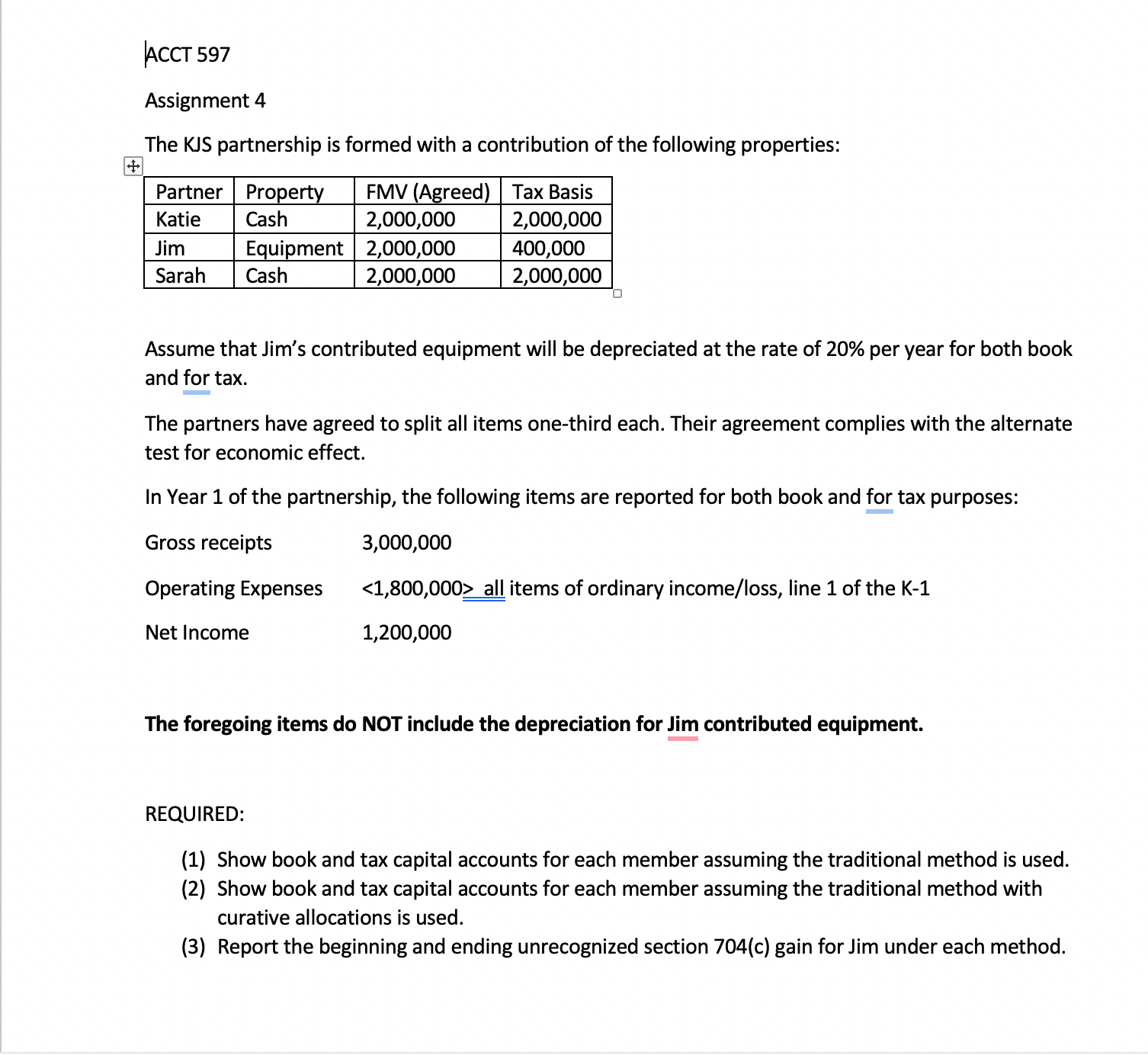 Solved ACCT 597 ﻿Assignment 4 | Chegg.com
