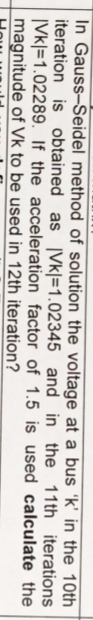 Solved In Gauss-Seidel method of solution the voltage at a | Chegg.com