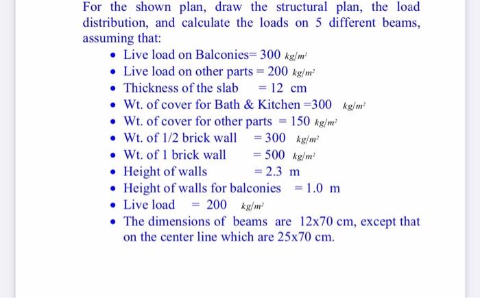Solved Architect planFor the shown plan, draw the structural | Chegg.com