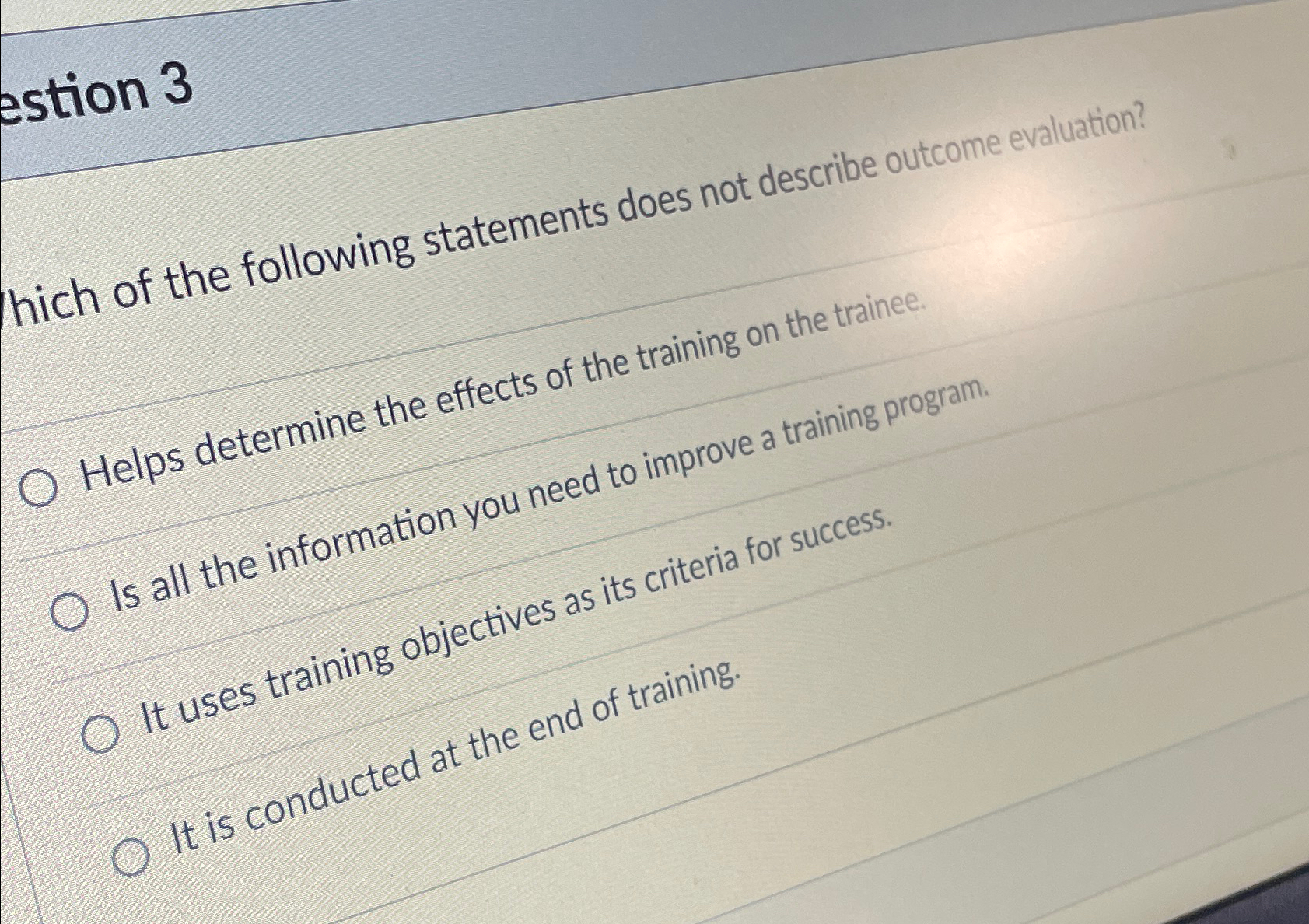 Solved estion 3hich of the following statements does not | Chegg.com