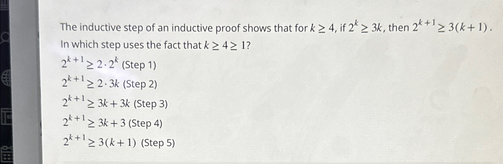 Solved The Inductive Step Of An Inductive Proof Shows That