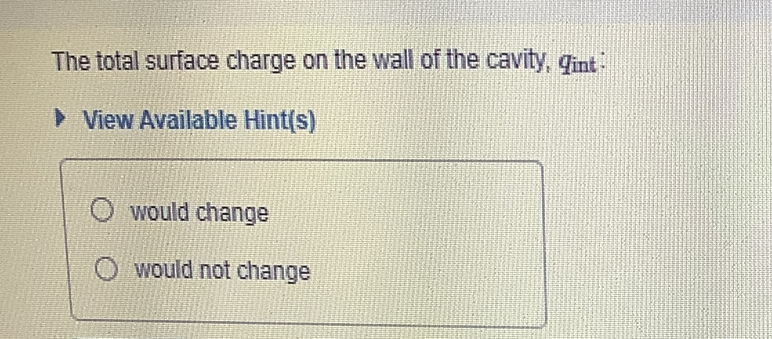 Solved The total surface charge on the wall of the cavity, | Chegg.com
