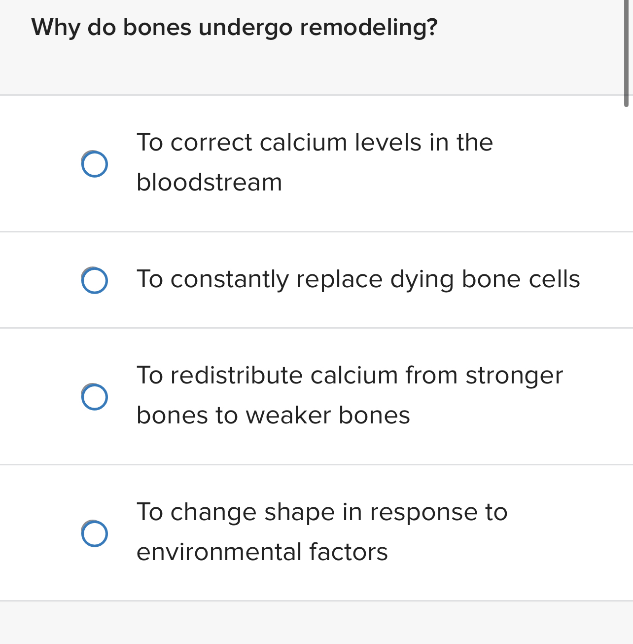 Solved Why do bones undergo remodeling?To correct calcium | Chegg.com
