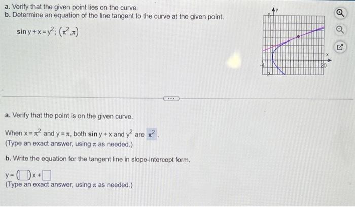 Solved Verify that the given point lies on the curve. . | Chegg.com