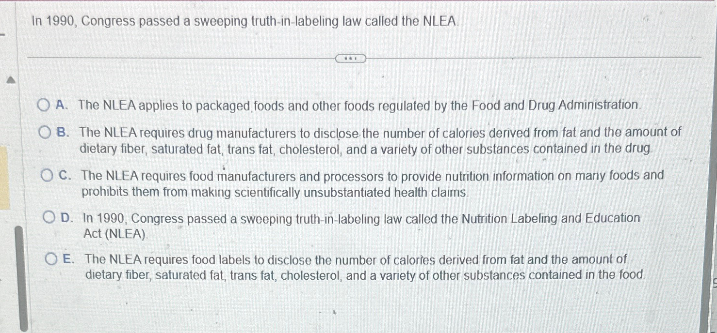Solved In 1990, ﻿Congress passed a sweeping | Chegg.com