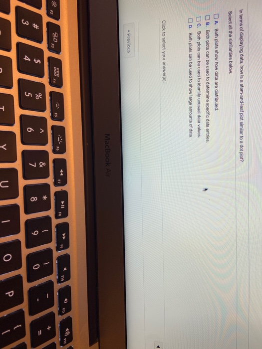 Solved In terms of displaying data, how is a stem-and-leaf | Chegg.com