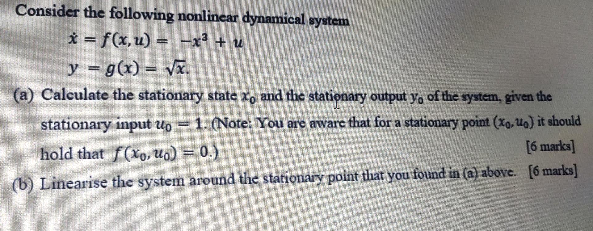 Solved Consider the following nonlinear dynamical system x = | Chegg.com