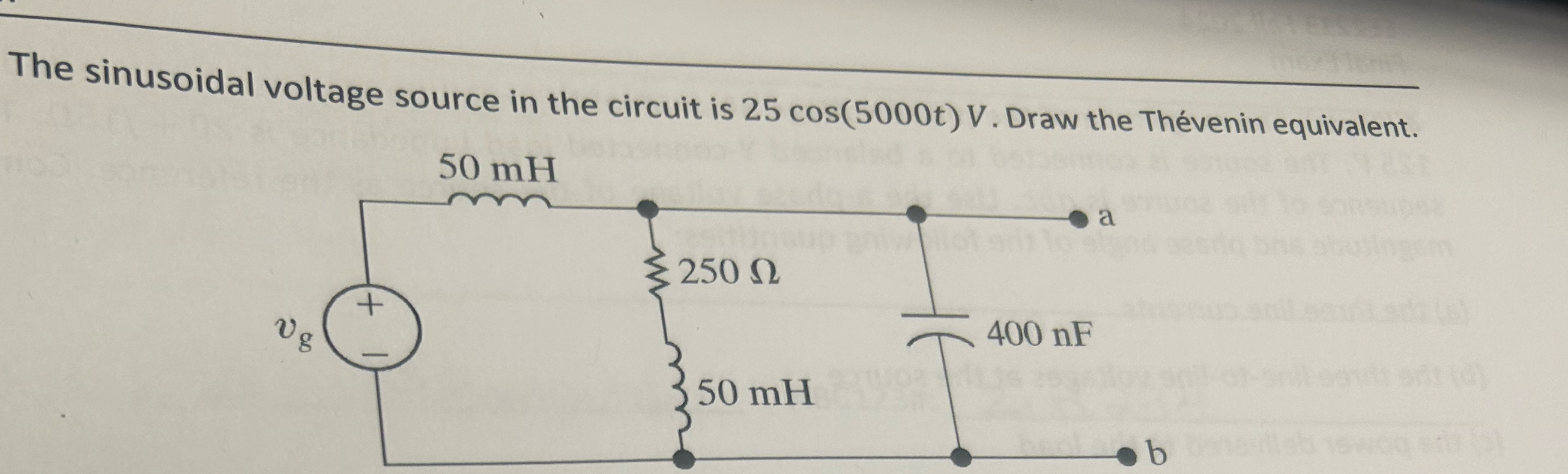 Solved The sinusoidal voltage source in the circuit is | Chegg.com