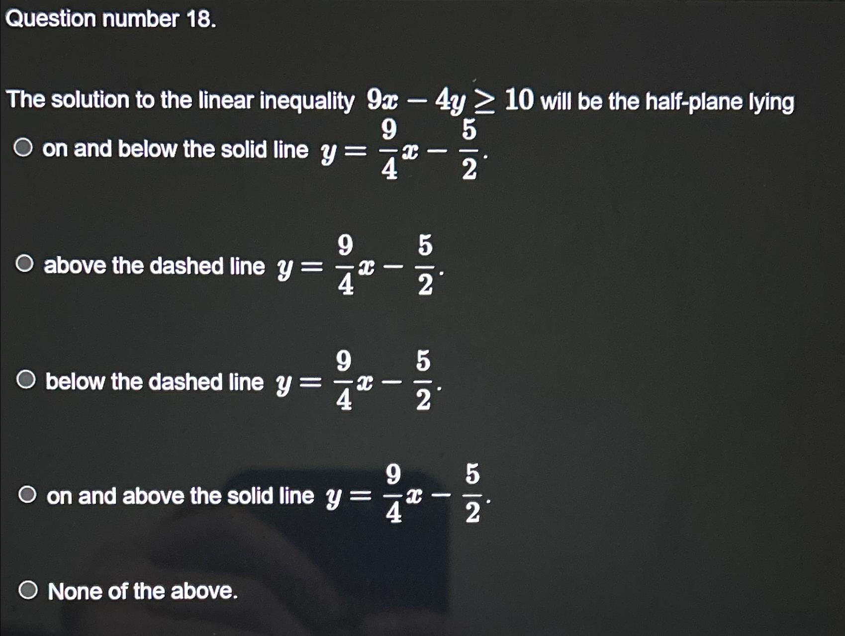 Solved Question number 18.The solution to the linear | Chegg.com