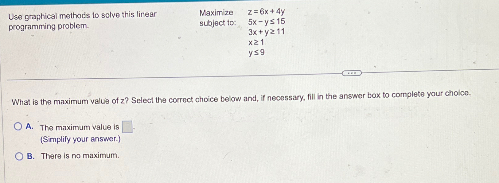 Use graphical methods to solve this linear | Chegg.com