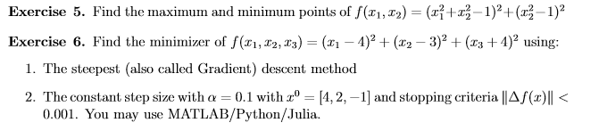 Solved Exercise 5. ﻿Find the maximum and minimum points of | Chegg.com