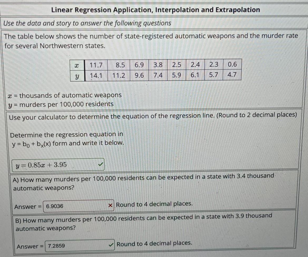 Solved Linear Regression Application, Interpolation and | Chegg.com