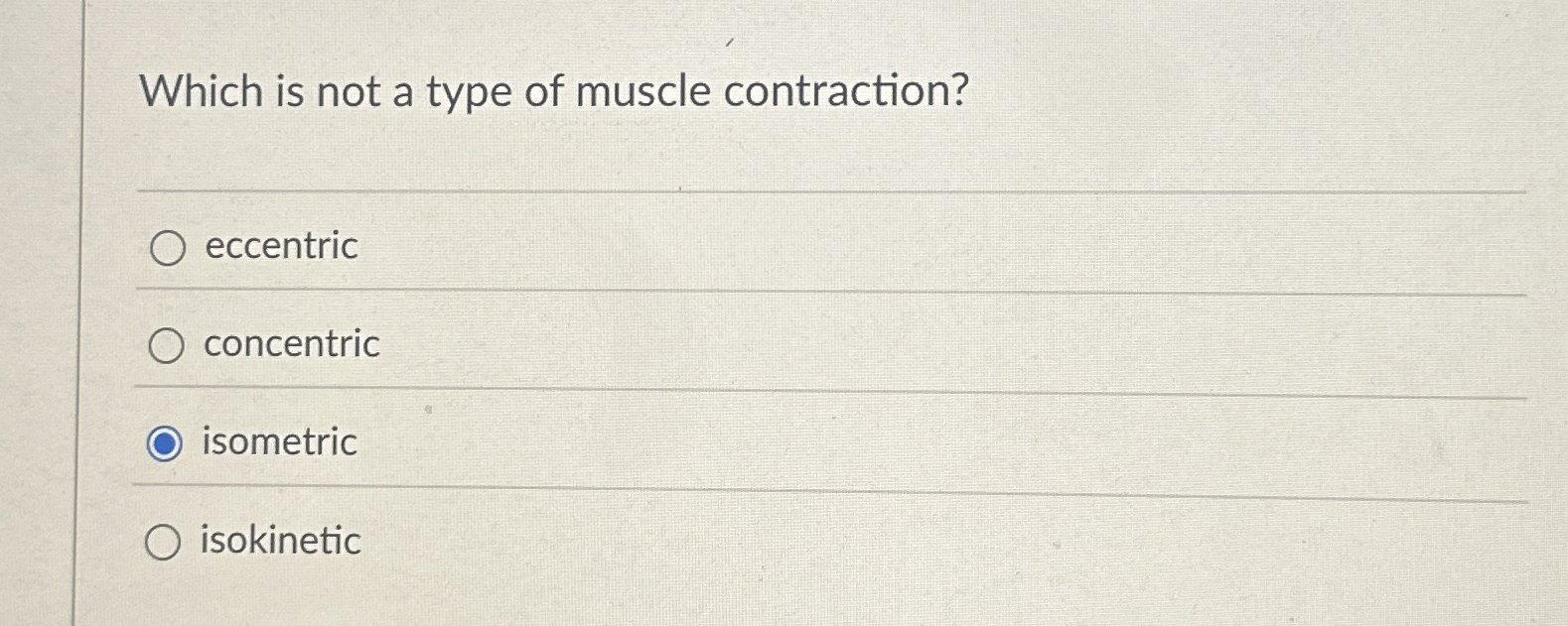 Solved Which is not a type of muscle | Chegg.com