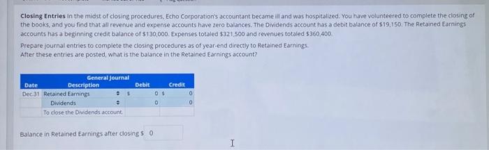 Solved Closing Entries in the midst of closing procedures, | Chegg.com