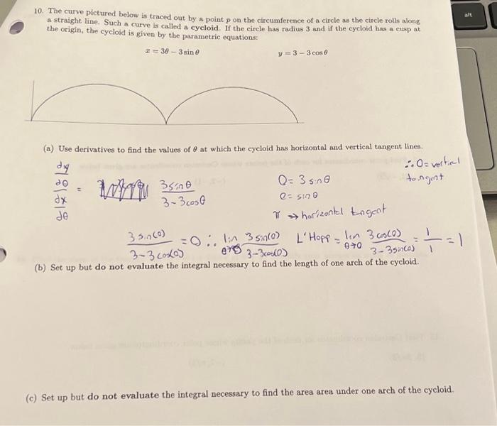 Solved need help witht this parametric question asap! this | Chegg.com
