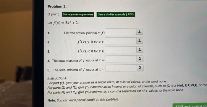 Solved For the function f(x)=−1x3+3x+1, (a) Find all | Chegg.com