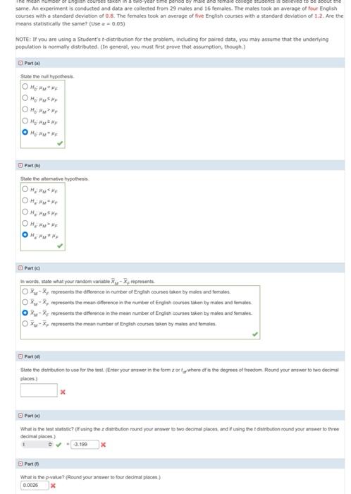 Solved same. An experiment is conducted and data are | Chegg.com