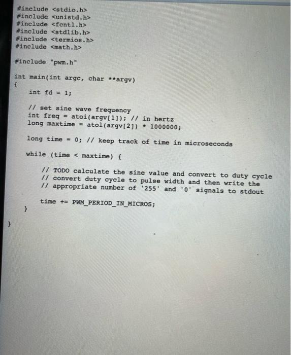 Solved Your task is to create a PWM waveform with a | Chegg.com