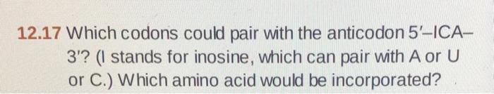 Solved shouldnt codons be read in the 5' to 3' direction, | Chegg.com