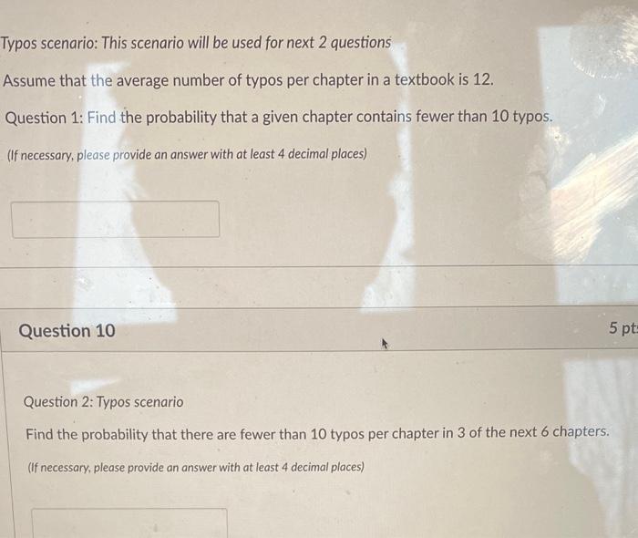 Solved Typos scenario: This scenario will be used for next 2 | Chegg.com