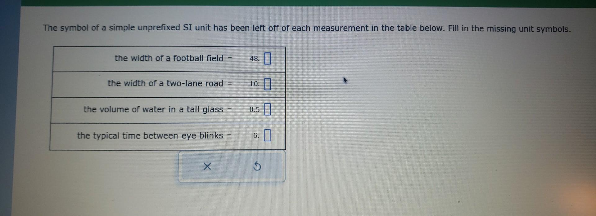 Solved The symbol of a simple unprefixed SI unit has been | Chegg.com