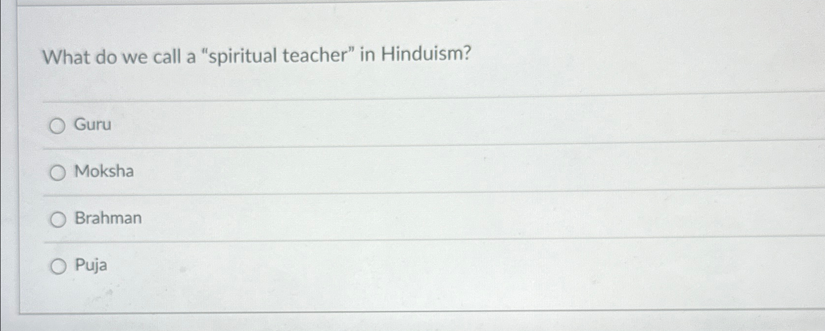 Solved What do we call a "spiritual teacher" in | Chegg.com