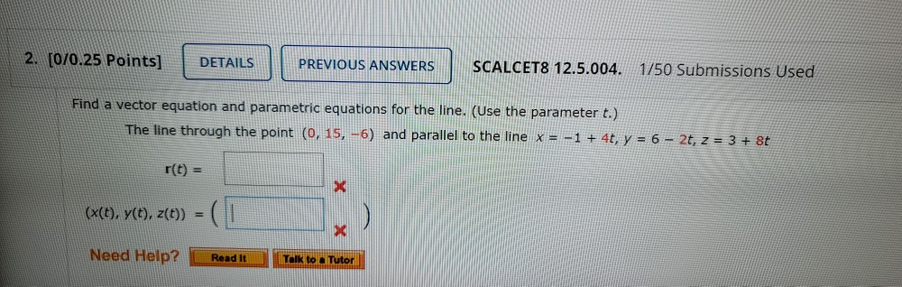 Solved 2. [0/0.25 Points] DETAILS PREVIOUS ANSWERS SCALCET8 | Chegg.com