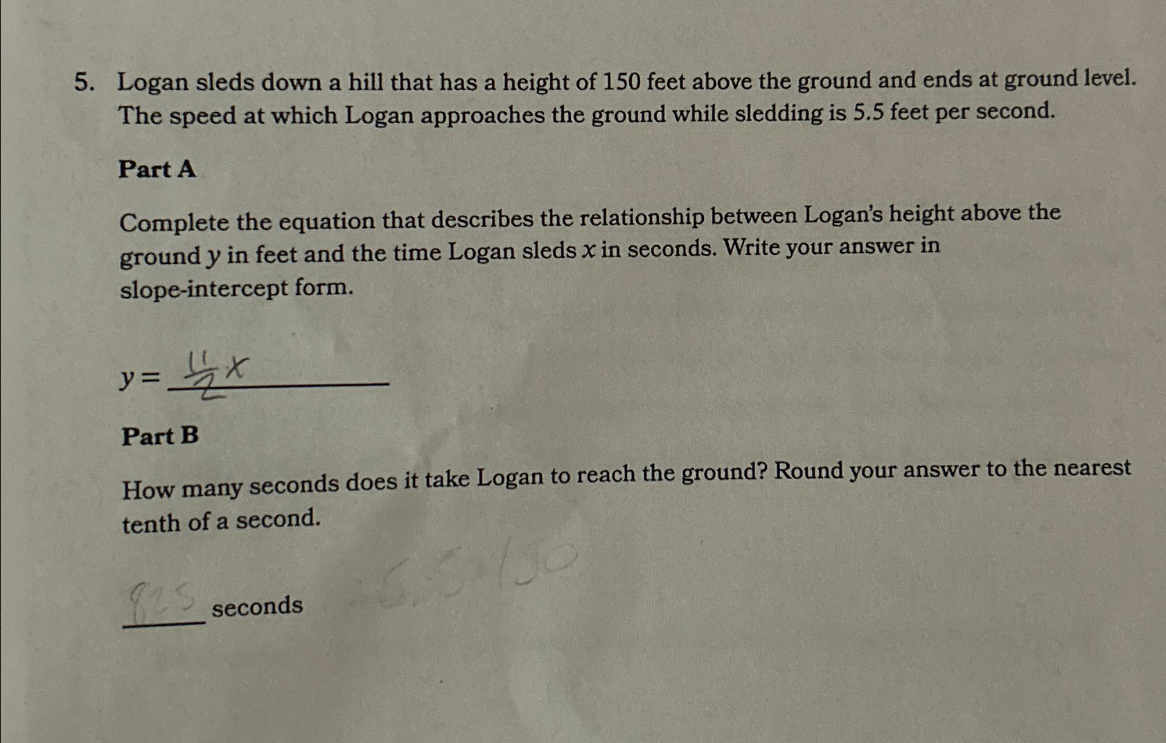 Solved Logan sleds down a hill that has a height of 150 | Chegg.com