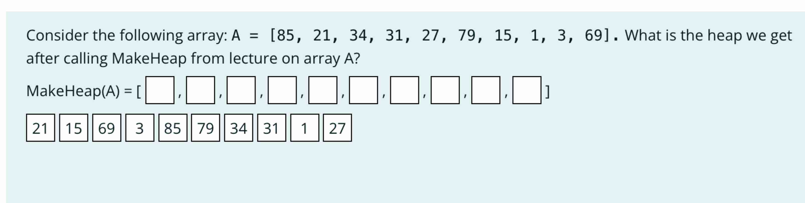 Solved Consider the following array: | Chegg.com
