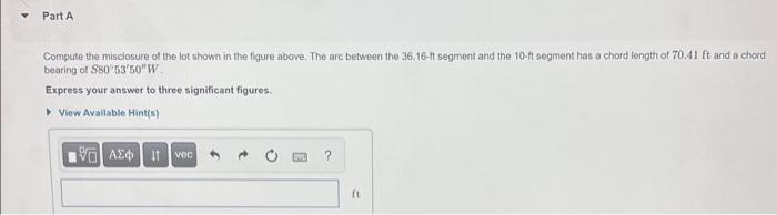 Solved Compute the misclosure of the lot shown in the figure | Chegg.com
