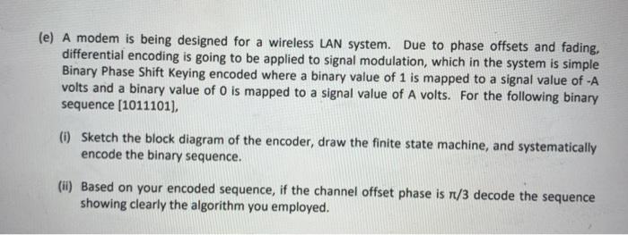 Q3. The following Sub Parts involve Line Coding | Chegg.com