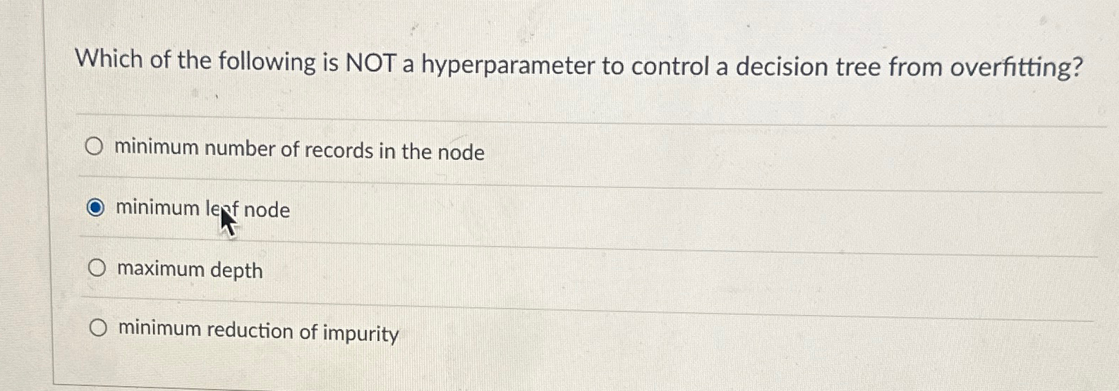 Solved Which of the following is NOT a hyperparameter to | Chegg.com