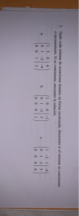 Solved 2. Given each system of linear equations in staggered | Chegg.com