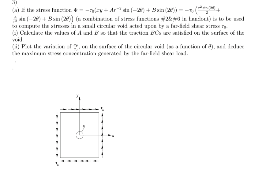 Solved (a) If the stress function | Chegg.com