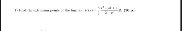 1) Find the extremum points of the function | Chegg.com
