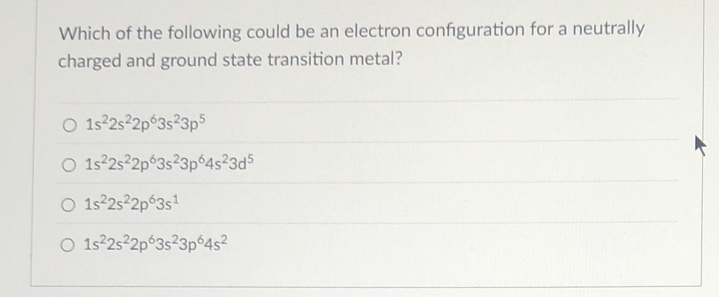 Solved Which of the following could be an electron | Chegg.com