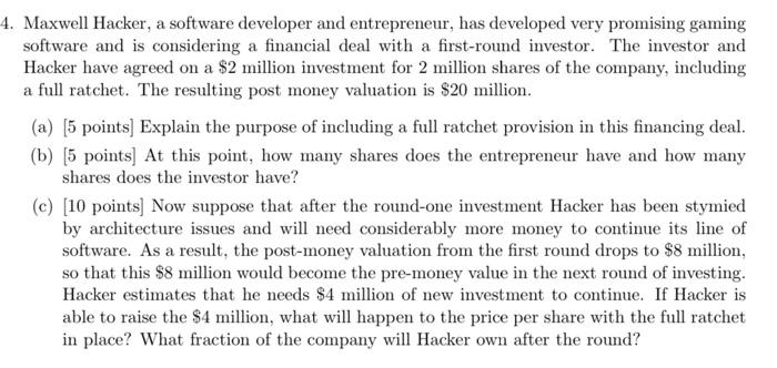 Solved Maxwell Hacker, a software developer and | Chegg.com