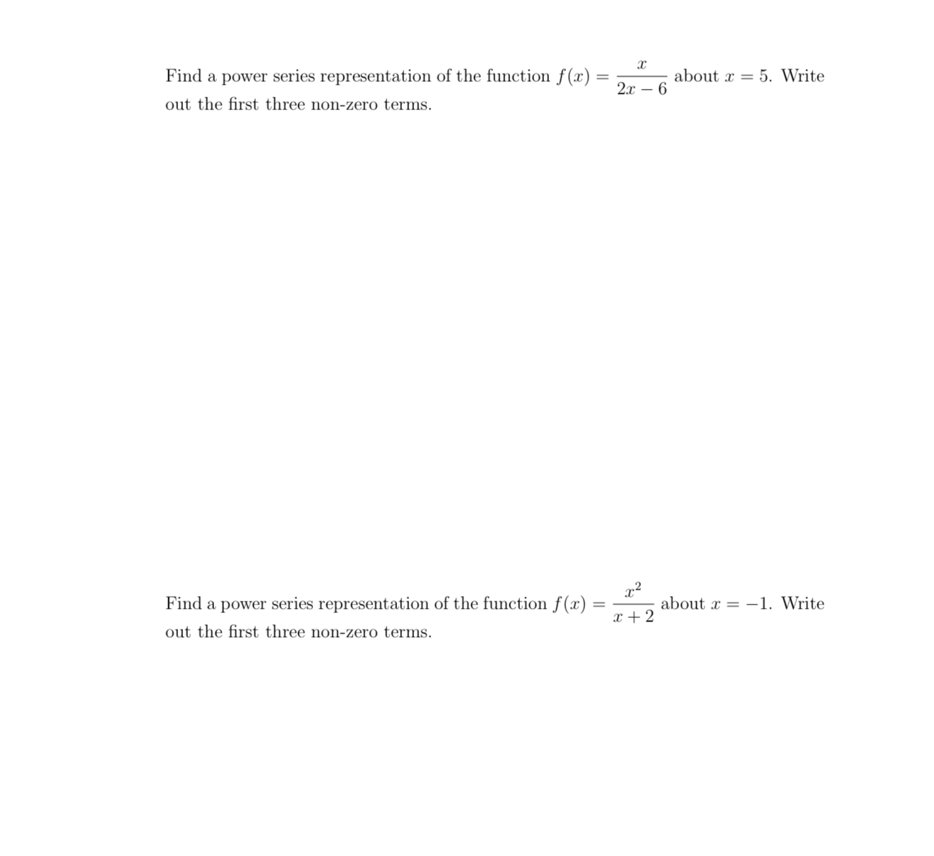 Solved Find a power series representation of the function | Chegg.com