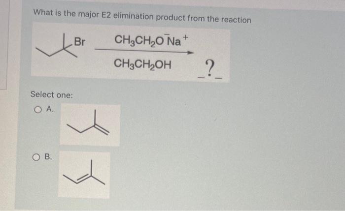 Solved What is the major E2 elimination product from the | Chegg.com