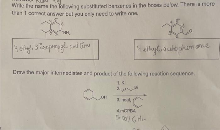 Solved Write the name the following substituted benzenes in | Chegg.com