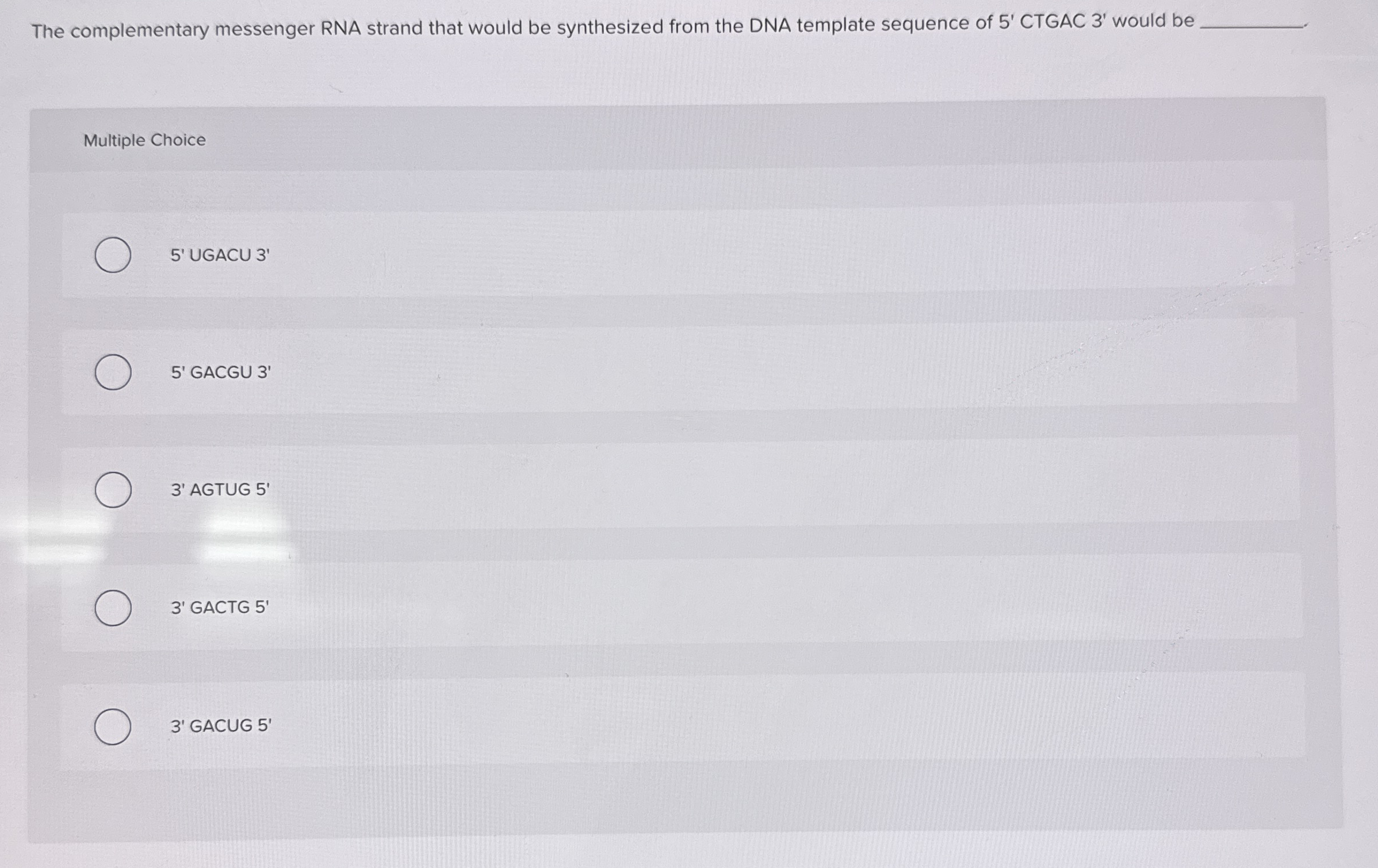Solved The complementary messenger RNA strand that would be | Chegg.com Solved The complementary messenger RNA strand that would be | Chegg.com