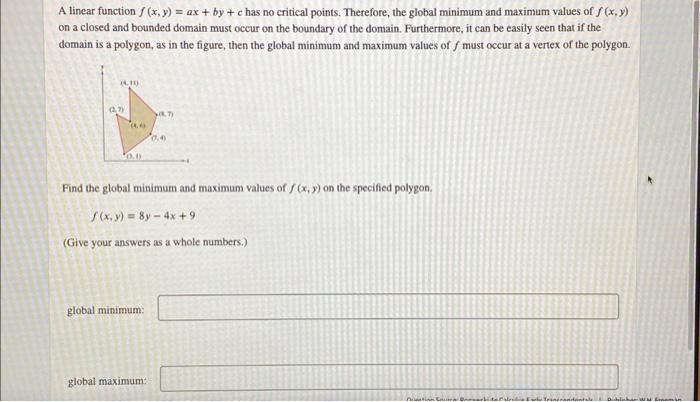 Solved A linear function f(x,y)=ax+by+c has no critical | Chegg.com
