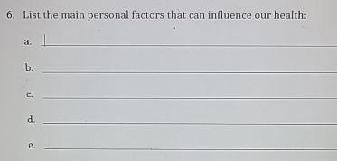 Solved List the main personal factors that can influence our | Chegg.com