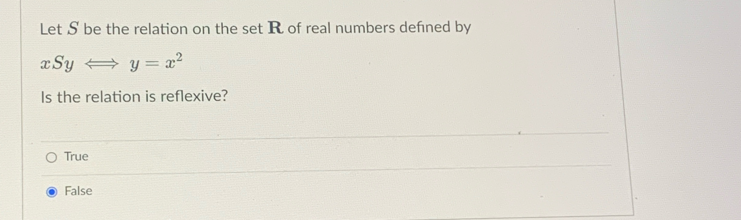 Solved Let S ﻿be the relation on the set R ﻿of real numbers | Chegg.com