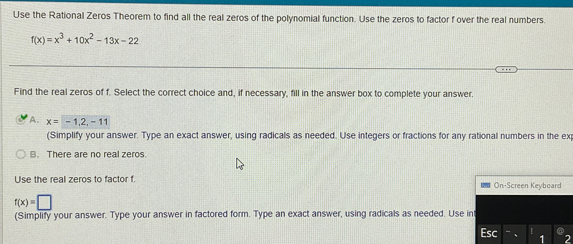 Solved Use the Rational Zeros Theorem to find all the real | Chegg.com