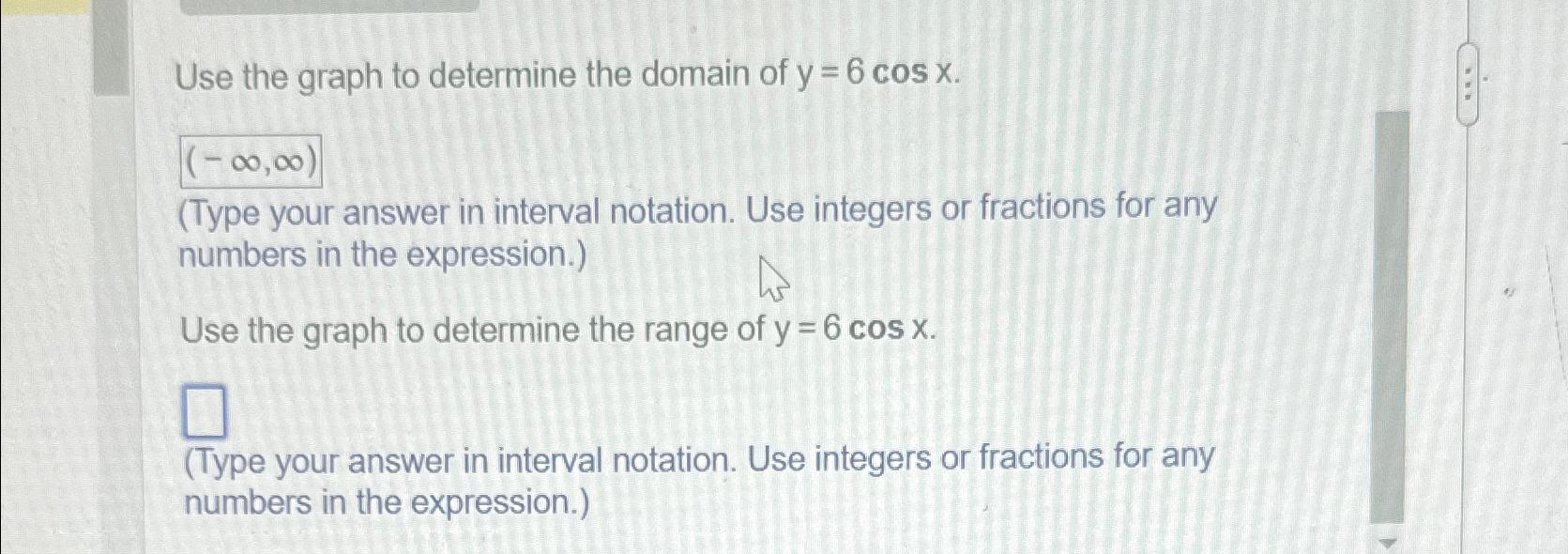 Solved Use the graph to determine the domain of | Chegg.com